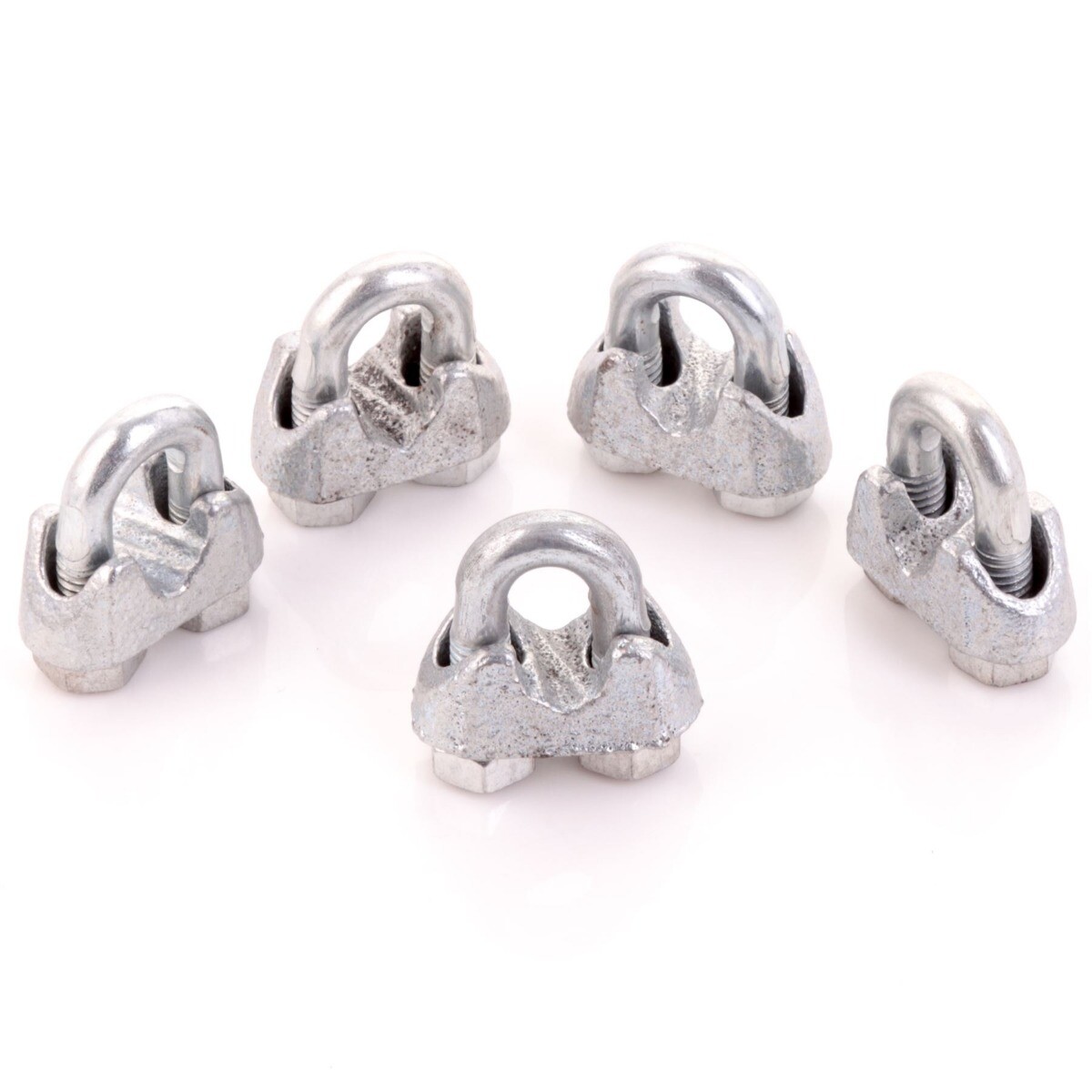 5x WIRE ROPE CLAMPS Marine Steel U Bolt Fastening Clips SMALL 5mm Boat ...