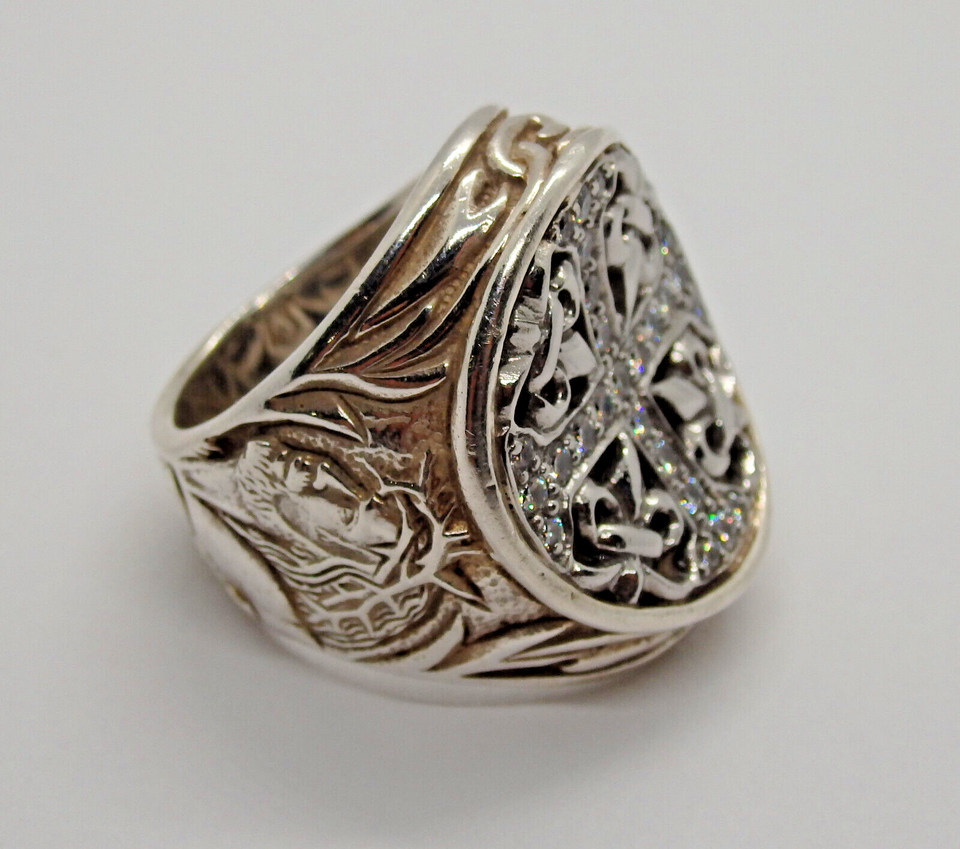 Rare SCOTT KAY Diamond, Palladium & Sterling Templar Ring Size 6.75 | eBay