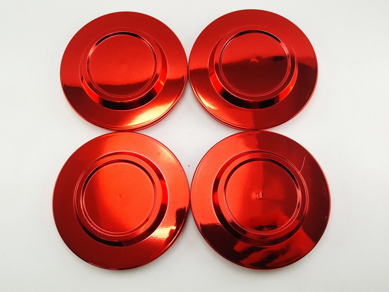 106mm Red Chrome Wheels Center Caps Hub Truck | 4Pcs | Universal ...