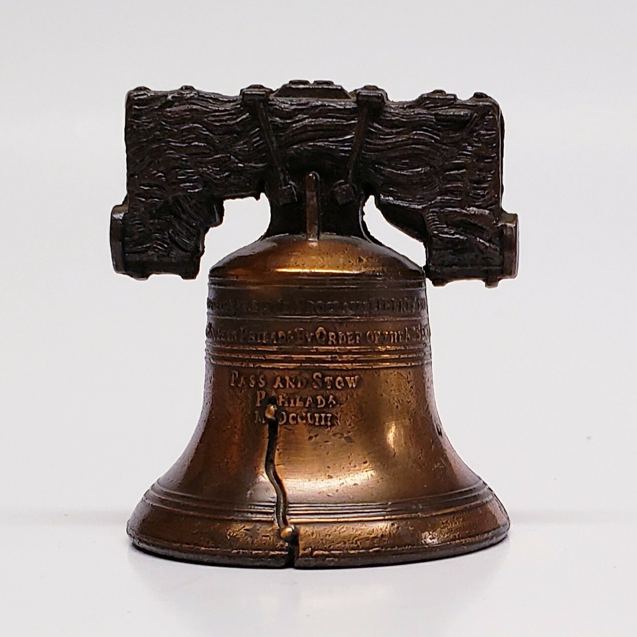 Vintage Liberty Bell Model Brass Bronze "Pass And Stow" 2 1/2" x 2 ...