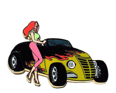 RARE LE100 Disney Pin Sexy Jessica Rabbit Hot Rods Classic Car Laker ...