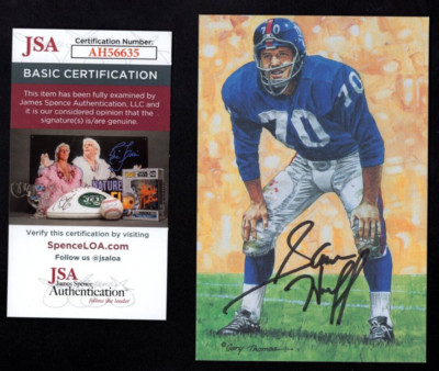 Sam Huff HOF Signed Autographed GOAL LINE ART CARD #'d GLAC/ FOOTBALL ...