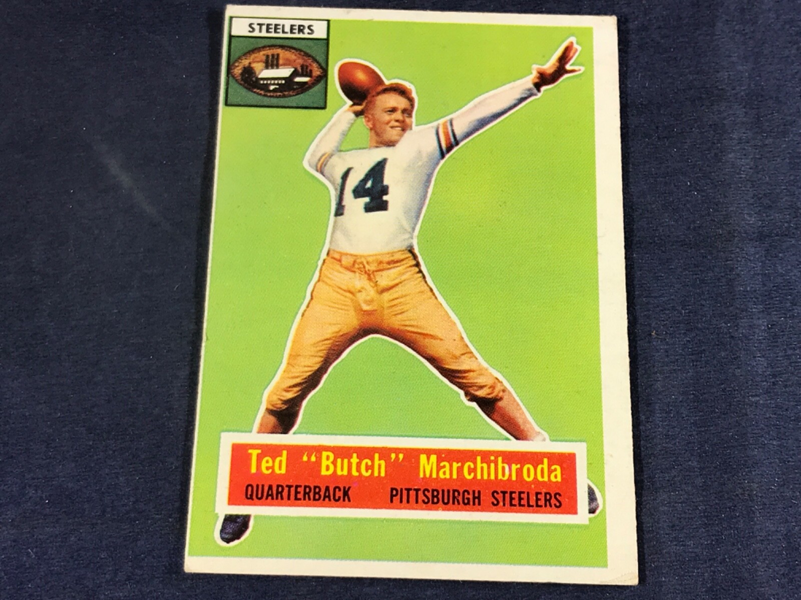 F4-11 FOOTBALL CARD - TED MARCHIBRODA PITTSBURGH STEELERS -1956 TOPPS ...
