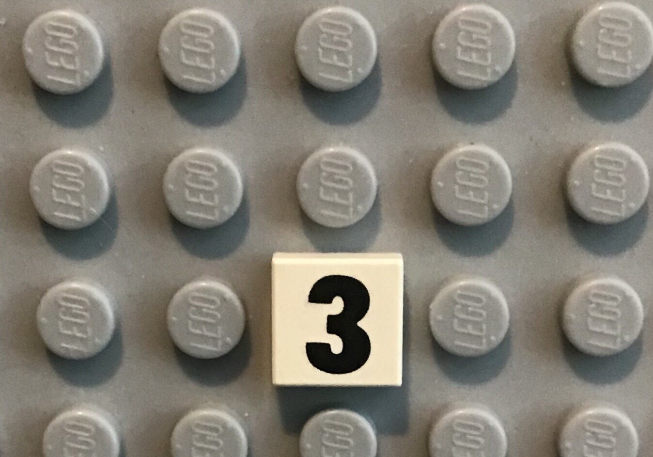 LEGO White TILE 1x1 With Number 3 Pattern Decorated | eBay