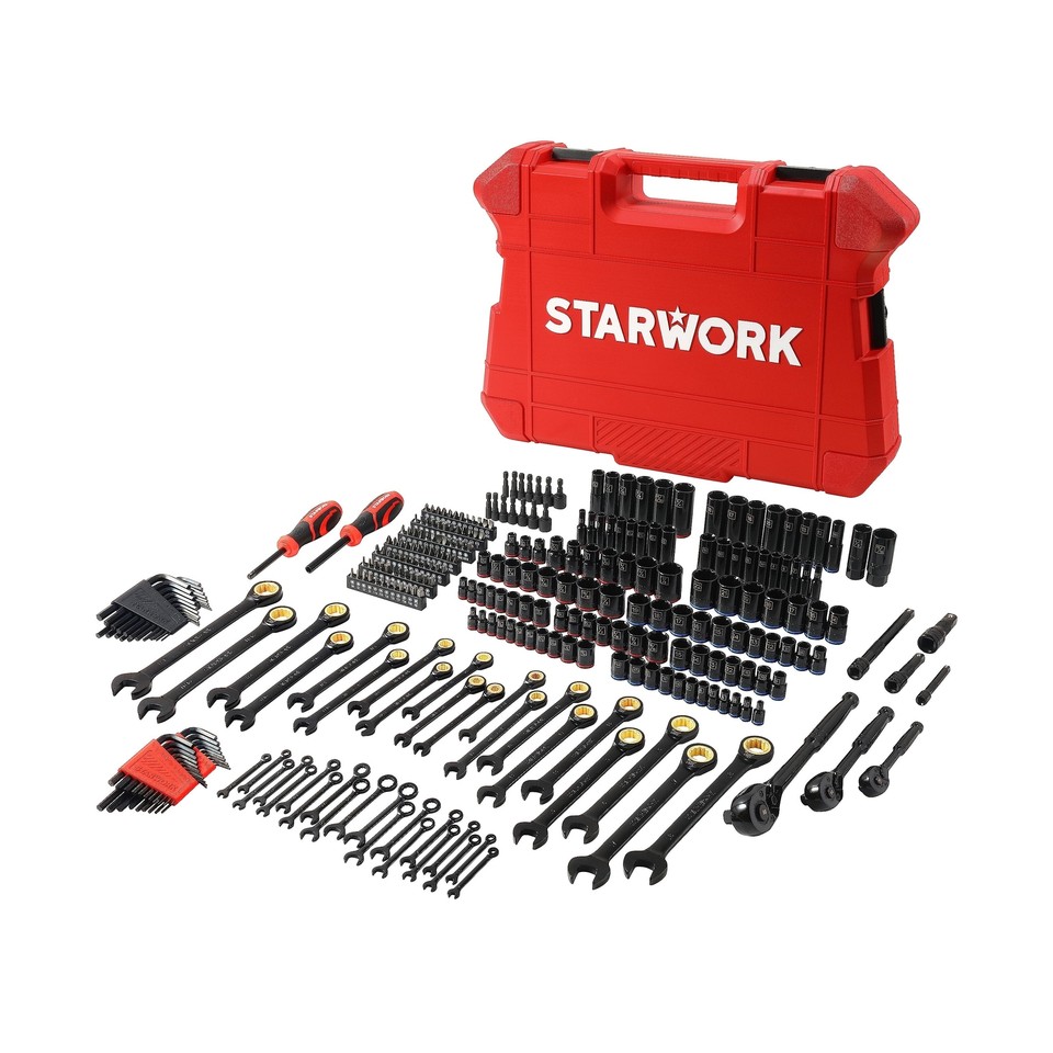 STARWORK TRUE MECHANIC™ 303-Piece Mechanics Tool Set, 120T Ratcheting ...