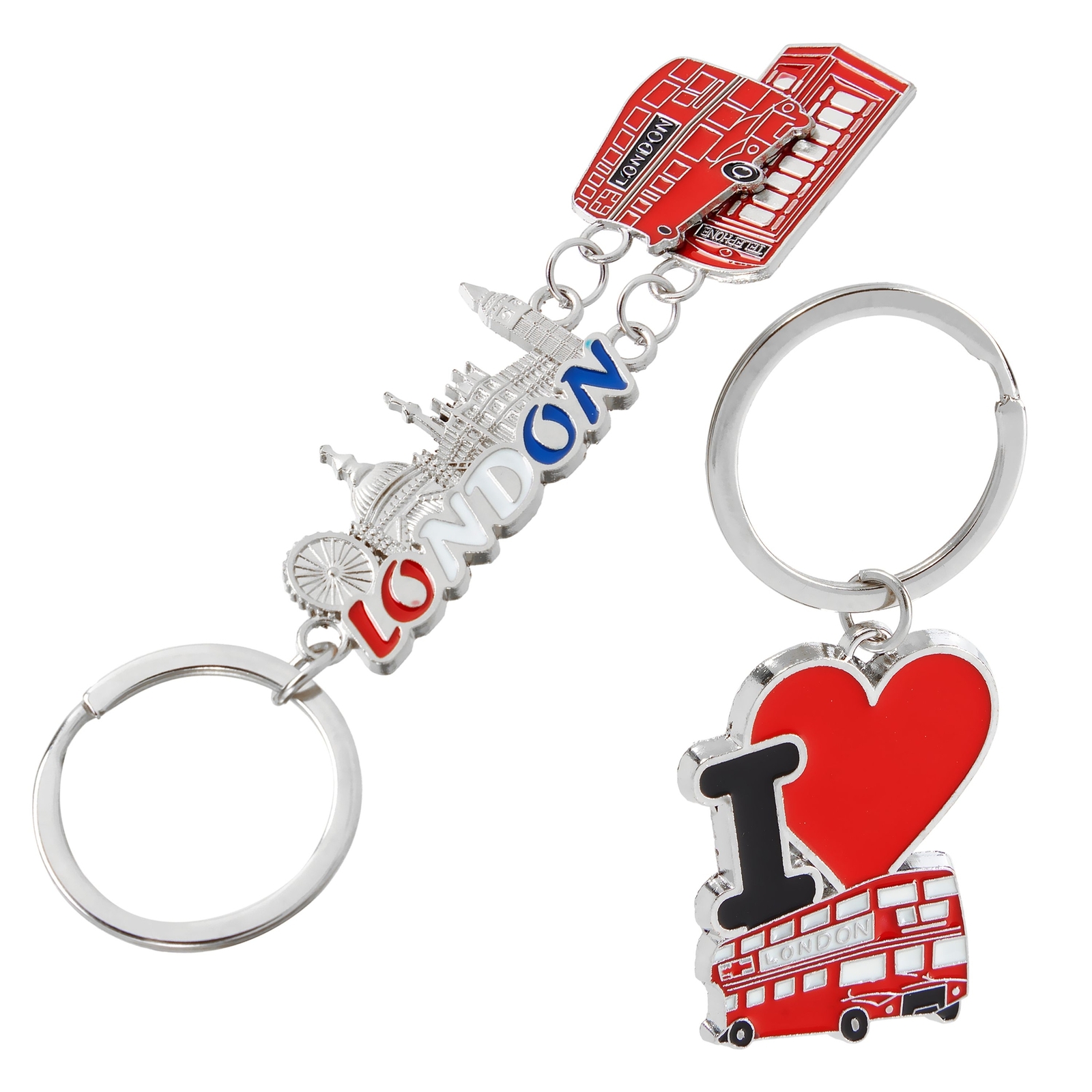 6 Pcs England UK London Keychains, British Souvenir Gift, Metal Key ...