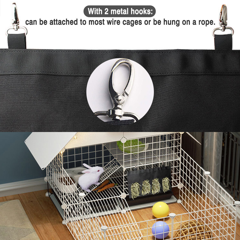 Rabbit Hay Bag Feeder Pet Rat Food Hanging Storage Slow Eating Feeding ...