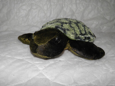 Aurora Splish Splash Sea Turtle 11" Soft Toy Green Gold Plush Bean Bag ...