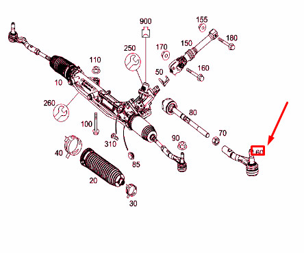 MERCEDES-BENZ GLK-CLASS X204 STEERING TIE ROD END A2043302003 2010 ...