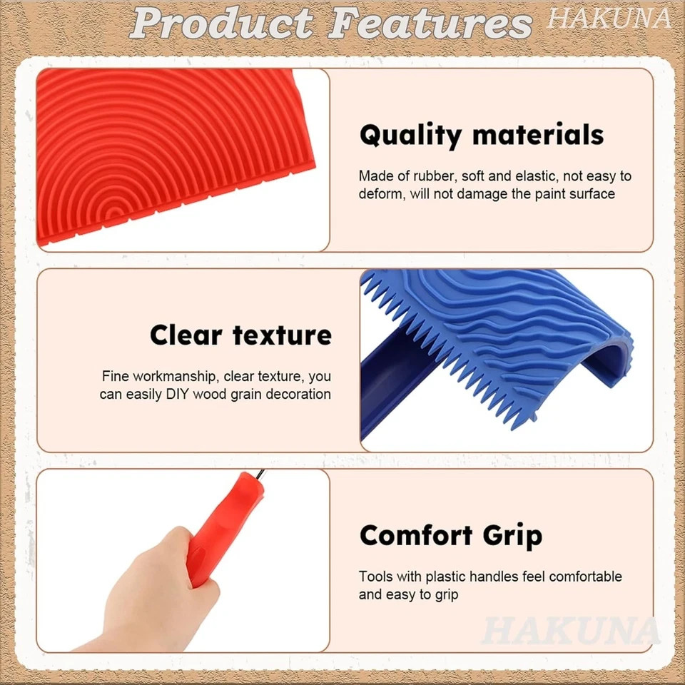 Wood Graining Tool Set - 8 PCS Wood Graining Tool,Wood Grain Painting ...