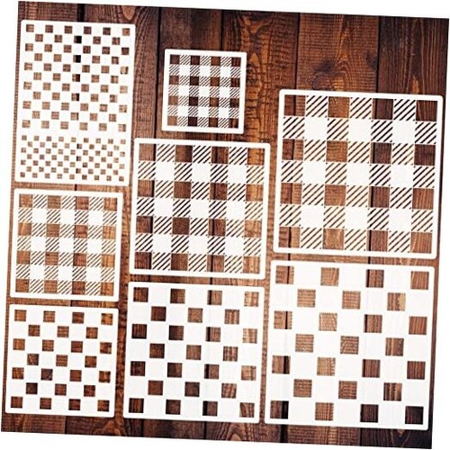 8 Pcs Check Stencil Buffalo Pattern Stencils Reusable Checkerboard Stencils | eBay