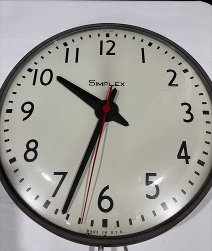 Vintage Simplex 507-038 Wall Clock 15 1/2" Bubble face and 16 1/4 ...