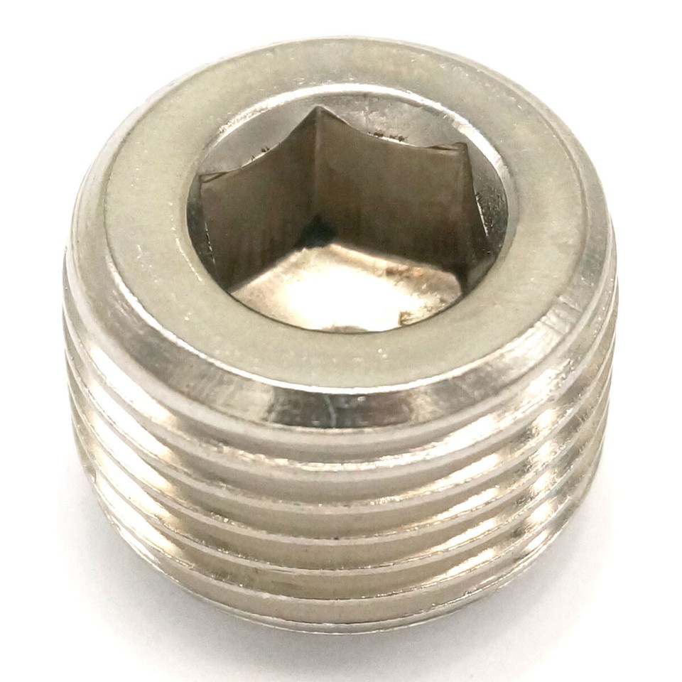 Sizes BSPP BSPT NPT Metric Male 304 Stainless Countersunk End Plug Hex ...