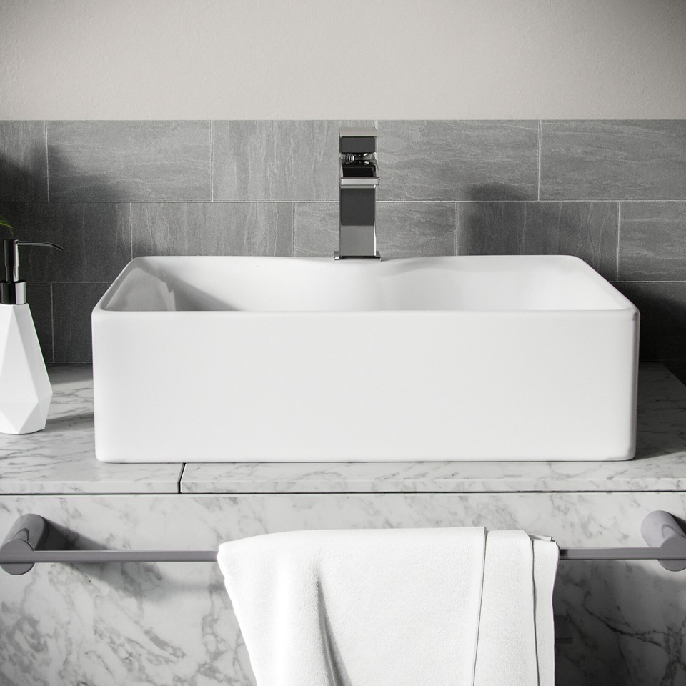 Bathroom Basin Sink Hand Wash Counter Top Wall Mounted Hung Ceramic ...