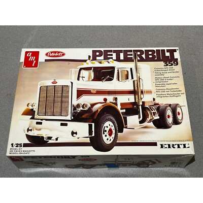 1983 AMT Ertl Peterbilt 359 1/25 Semi Truck Plastic Model Kit 6657 NIOB ...
