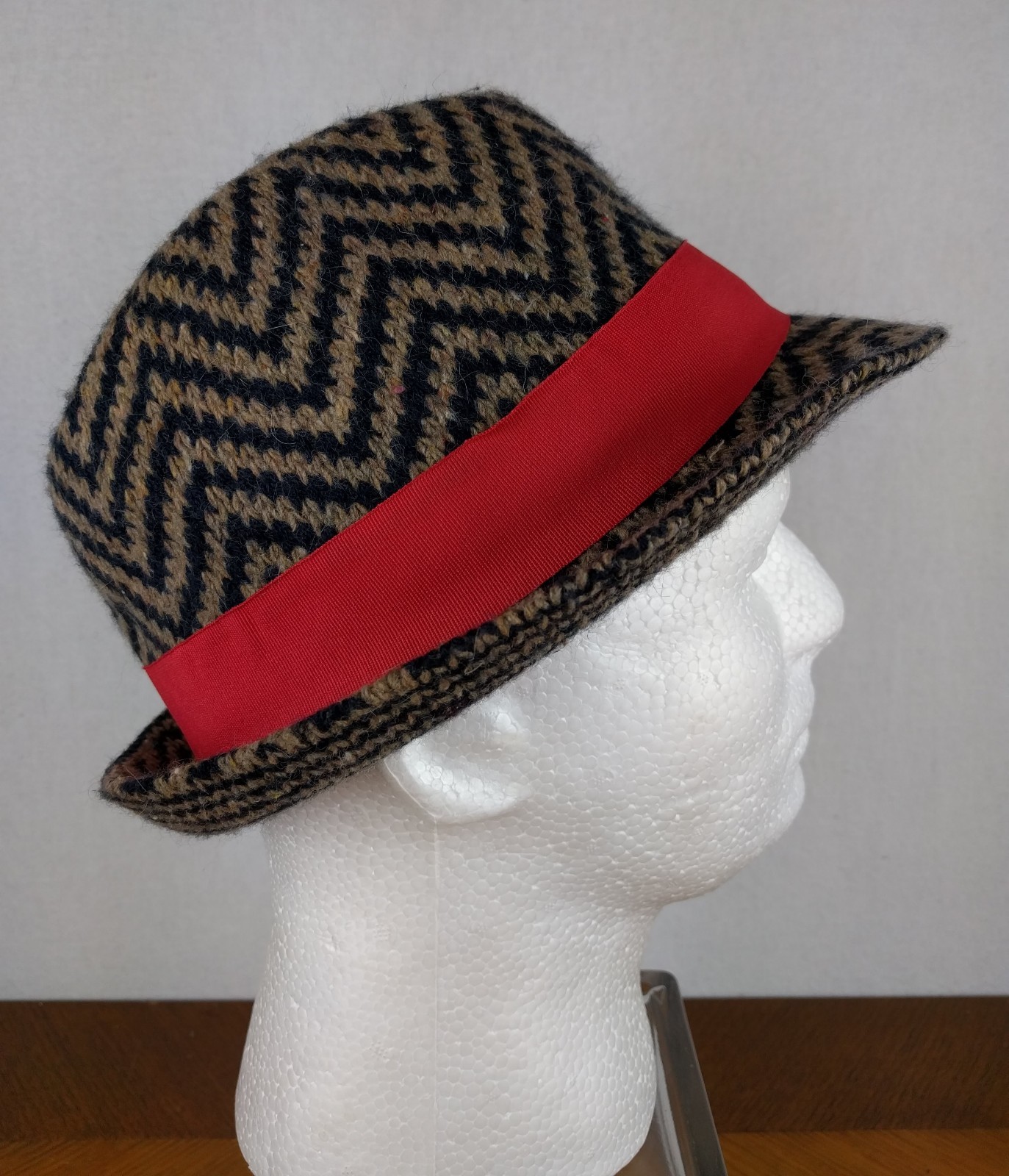 BCBGeneration Angora Herringbone Hat Fedora Cap Mod Hipster 60's Cute ...