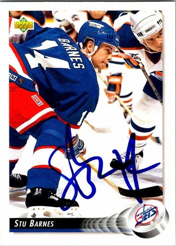 Stu Barnes Winnipeg Jets Hand Signed 1992-93 UD Hockey Card #426 NM | eBay