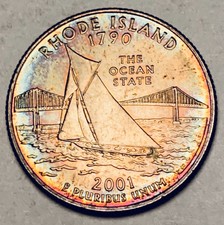 2001 Rhode Island Colorized State Quarter (p) for sale online | eBay