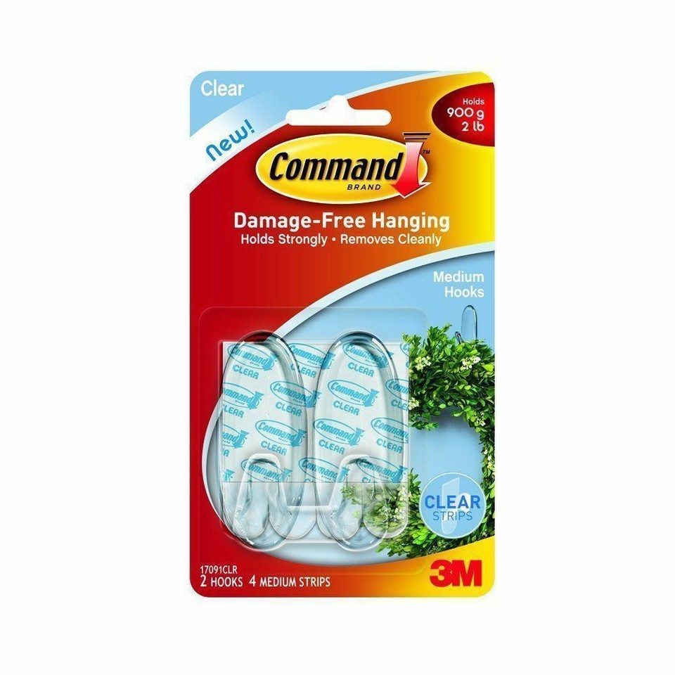 Command Hooks Decorating Clips Self-Adhesive Strips Wall Hanging Fairy ...