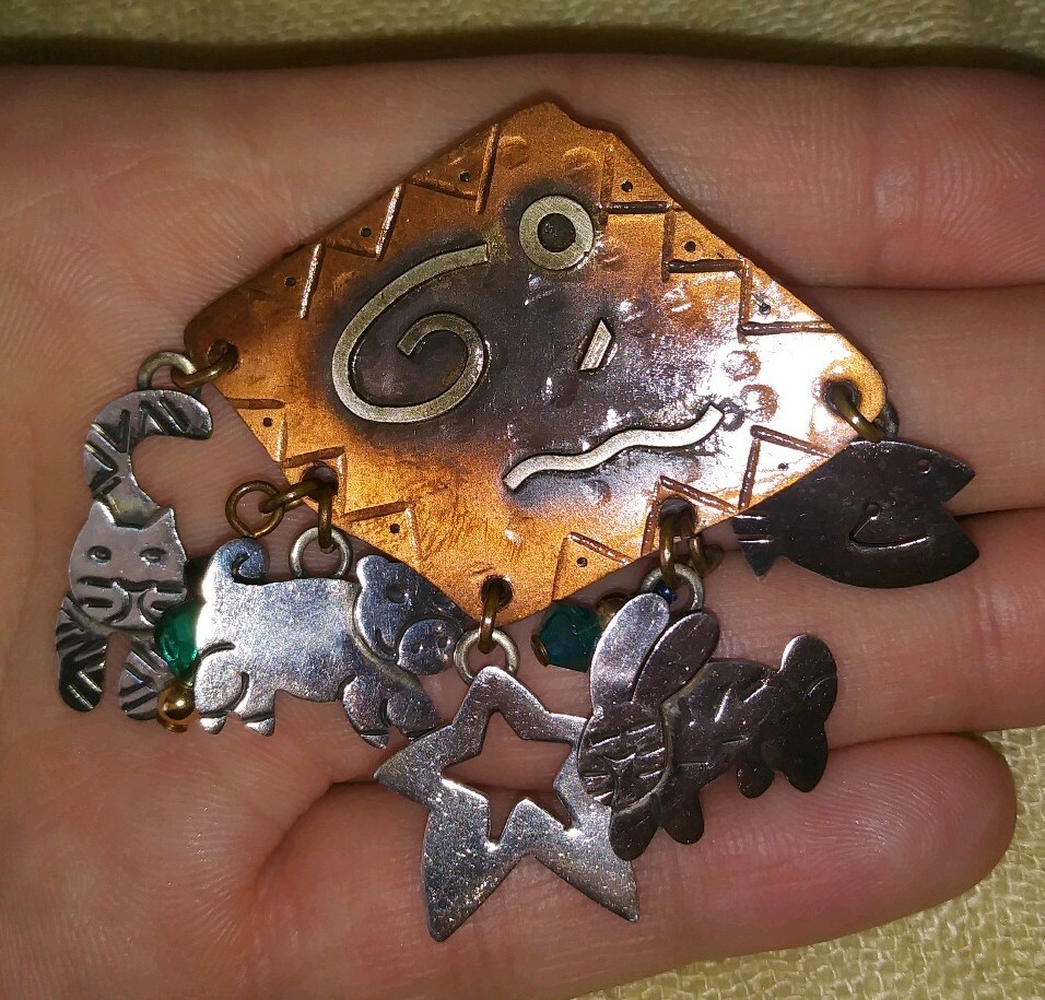 Vintage Cobre Far Fetched TC-10 Taxco Sterling Silver Brass Fetish ...