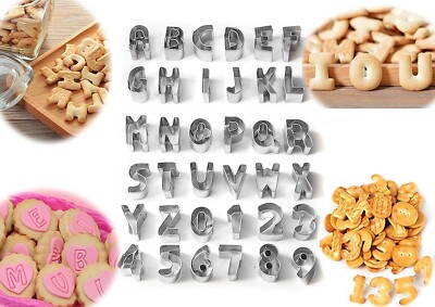 36 Small Piece Letter Cookie Cutters Alphabet Cookie Cutters Baking ...