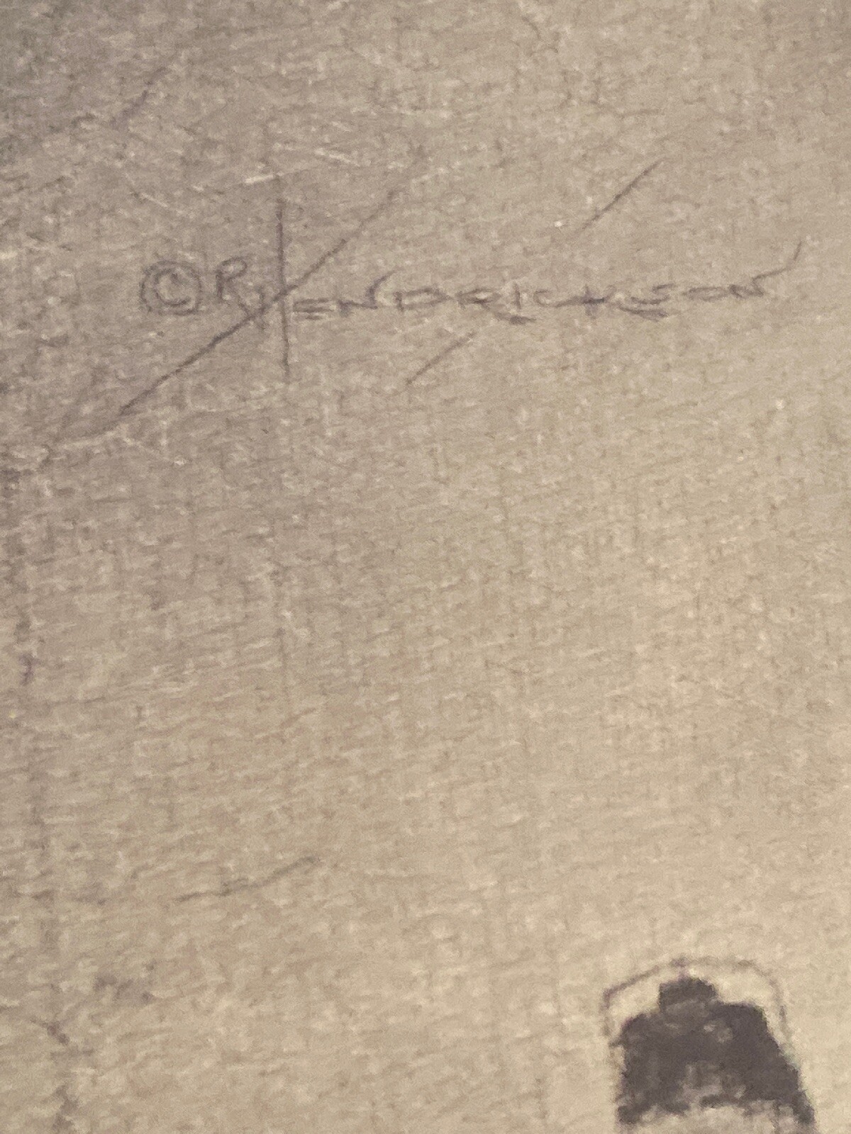 R Hendrickson Signed Vintage Sepia Art Print Wood Framed Woman Mom ...