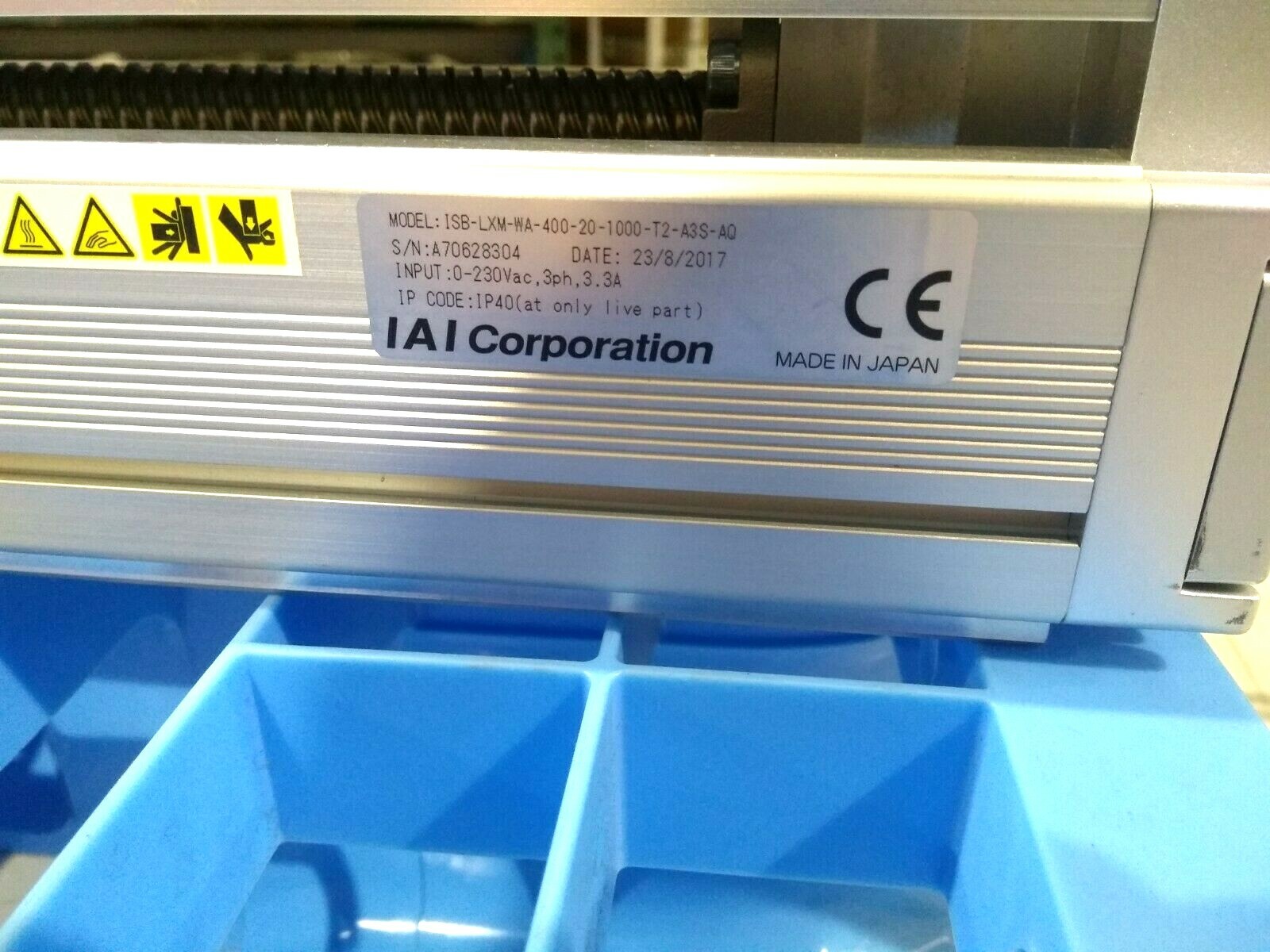 IAI ISB-LXM-WA-400-20-1000-T2-A3S-AQ ISB Series Single Axis Robot ...