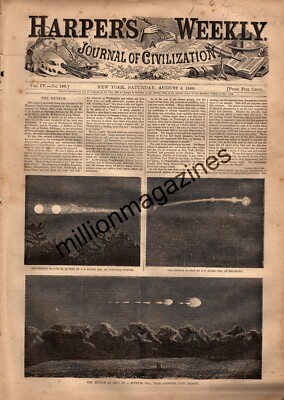 1860 Harpers Weekly August 4 Savannah Blues; Meteor seen; Christians ...