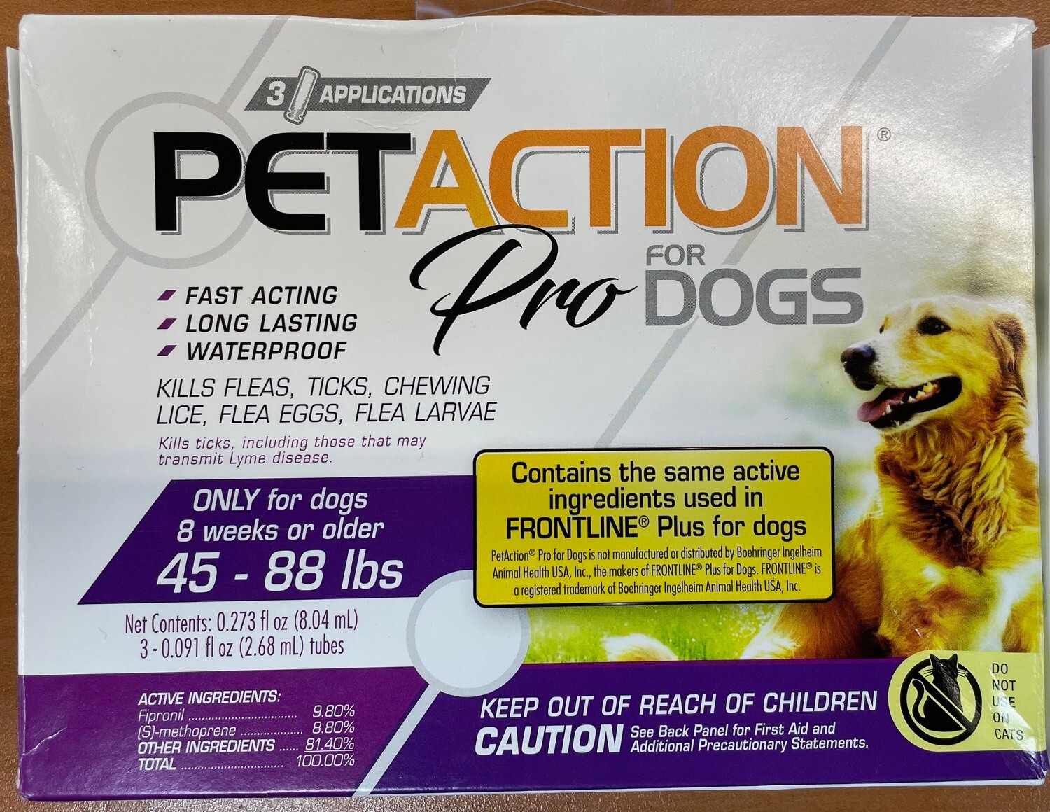 Pet Action Plus Flea & Tick Drops for Large Dogs (45 - 88 Lbs) - 3 ...