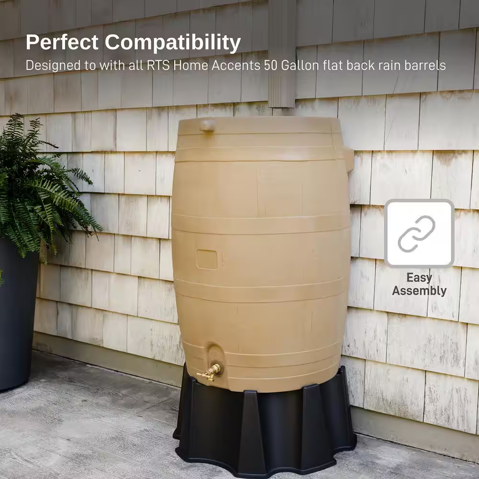 50 Gal. Rain Collection Accessory Barrel Black Stand | eBay