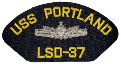 USS PORTLAND LSD-37 SILVER METALLIC SURFACE WARFARE INSIGNIA (SW) PATCH ...