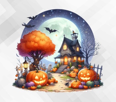 Halloween Haunted House Wall vinyl sticker decal ku178 | eBay UK