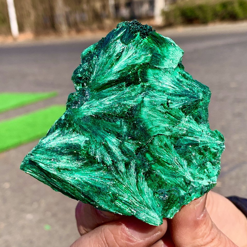 167G Rare! Natural acicular feather malachite Quartz Crystal mineral ...