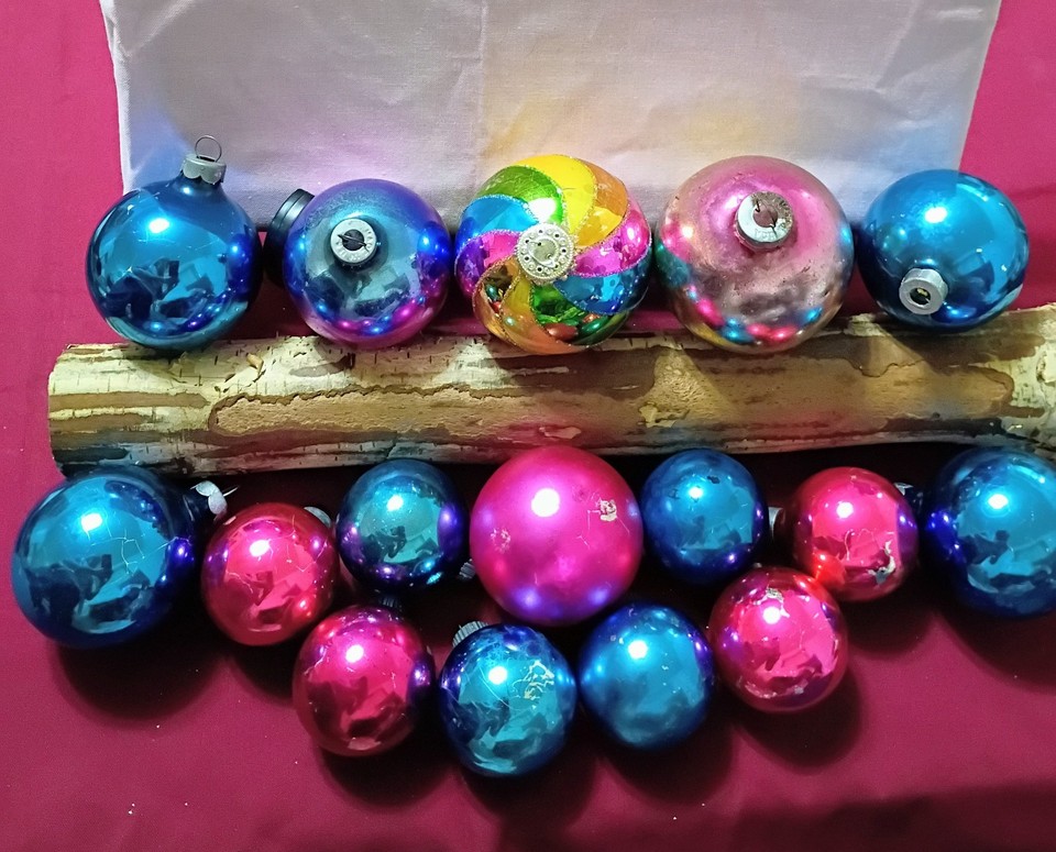 Vintage TLC Asst Shiny Brite Mercury Glass Crafting Lot Christmas ...