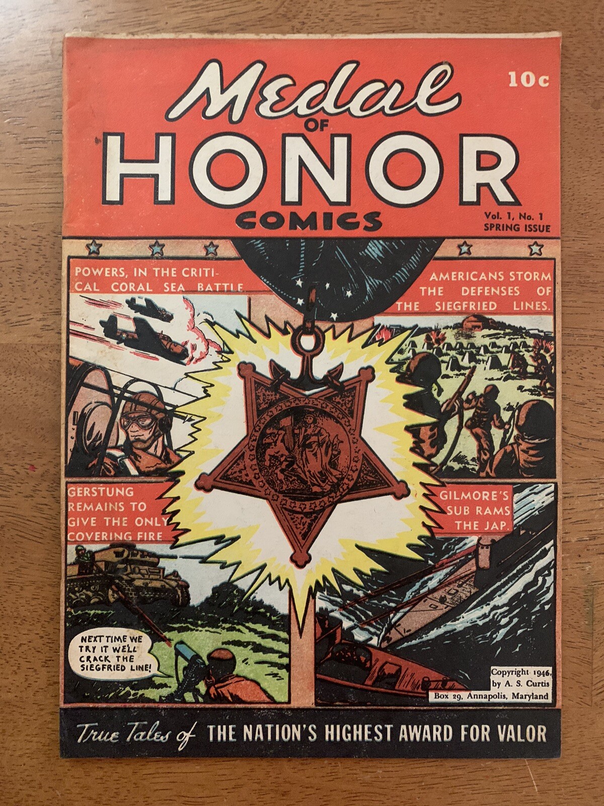 Medal of Honor Comics #1 Very Nice Golden Age Vintage War Comic 1946 FN ...