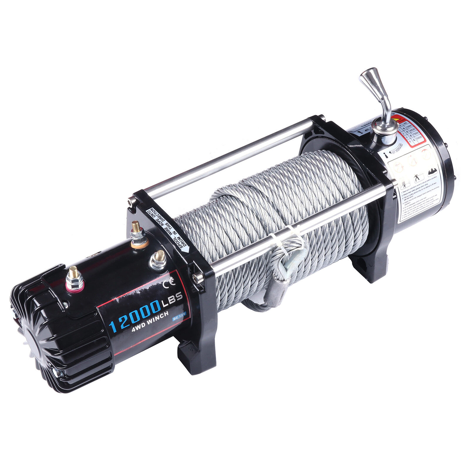 12V Electric Winch Towing Trailer Steel Cable Off Road 12000LB for JEEP ...