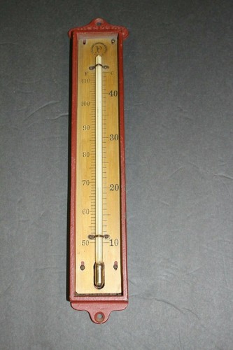 Vintage Philadelphia Phila Thermo Co Brass Steampunk Thermometer Red | eBay