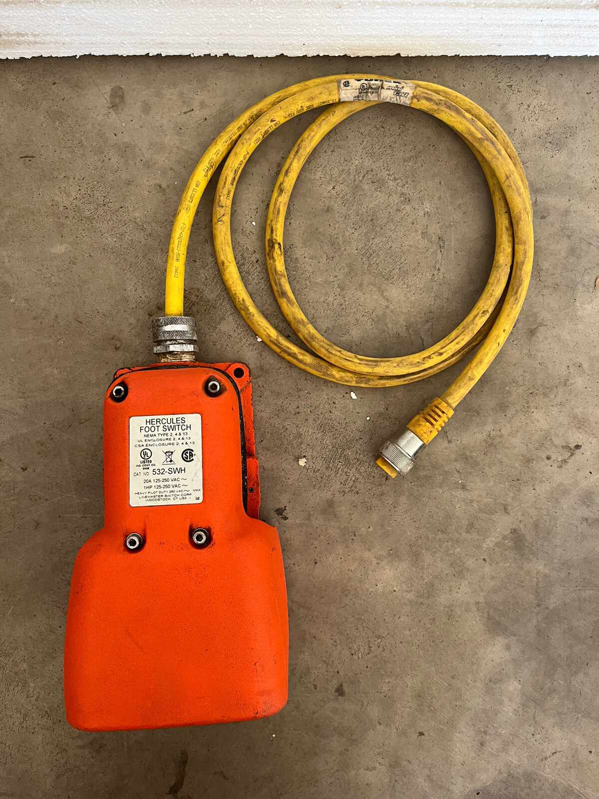 Linemaster Hercules Foot Switch 532-SWH USED WE SHIP INTL | eBay