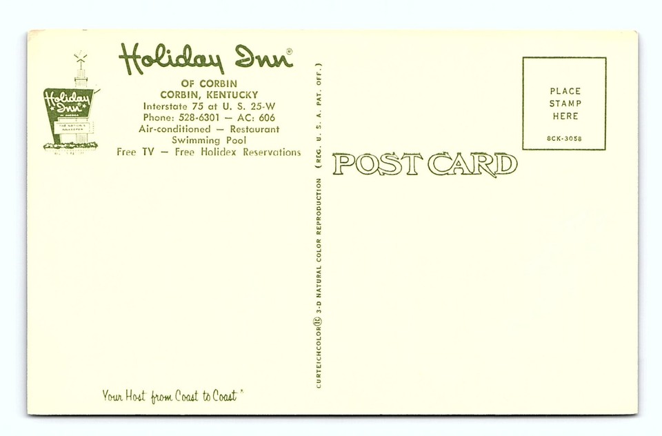 Corbin Kentucky Holiday Inn The Worlds Innkeeper Inn Man Postcard pc43 ...