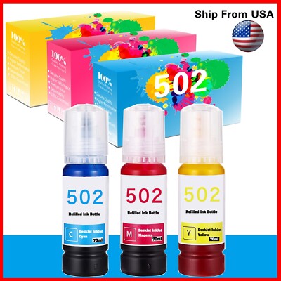 3PK Compatible 502 Ink Refill Bottles for ET 2700 2750 Printer | eBay