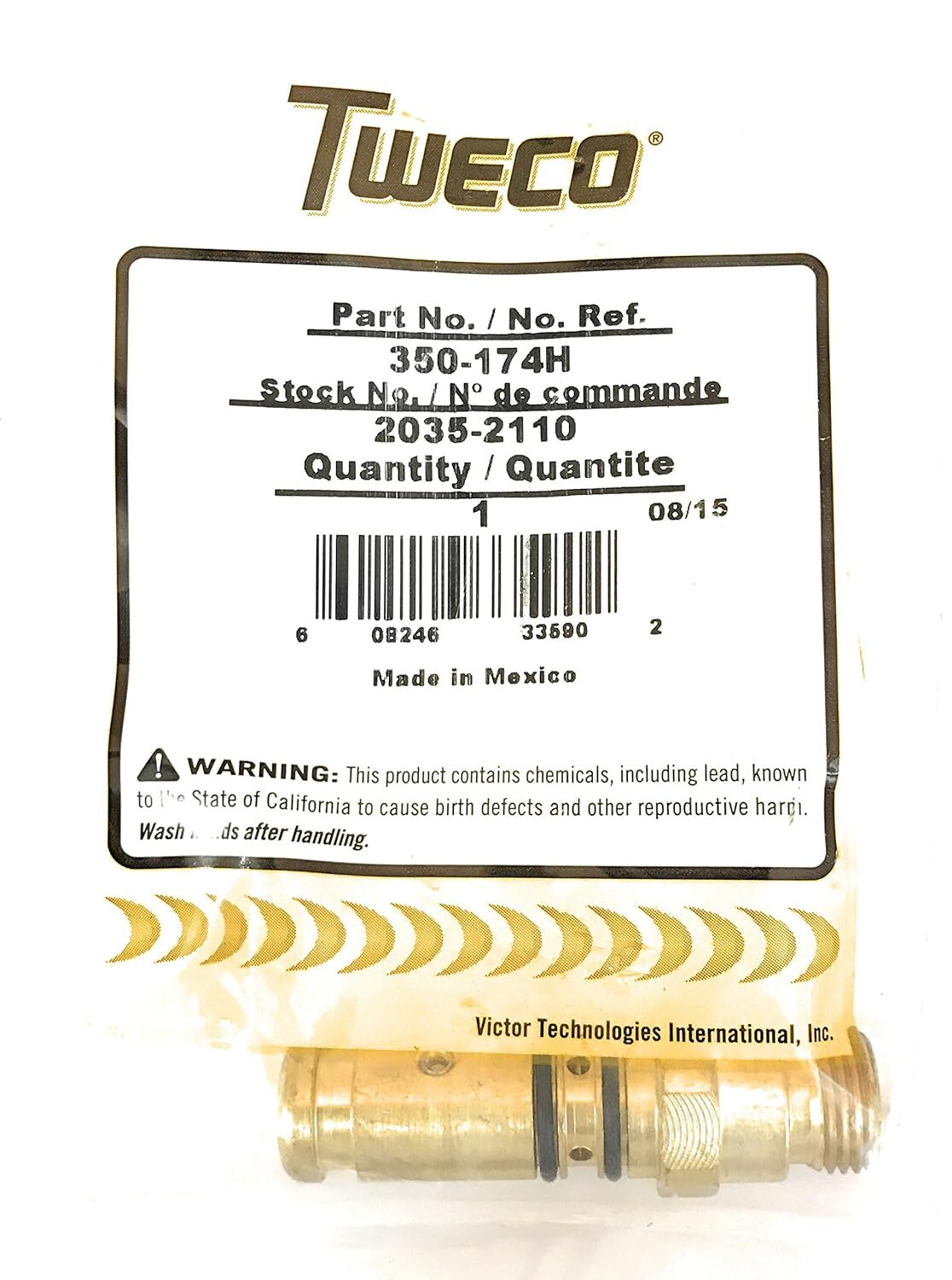Tweco 350-174h Adapter Plug for 100 - 450 Amp No. 2 Series MIG for sale ...