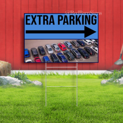 Extra Parking Sidewalk Yard Sign with Metal Stakes | eBay