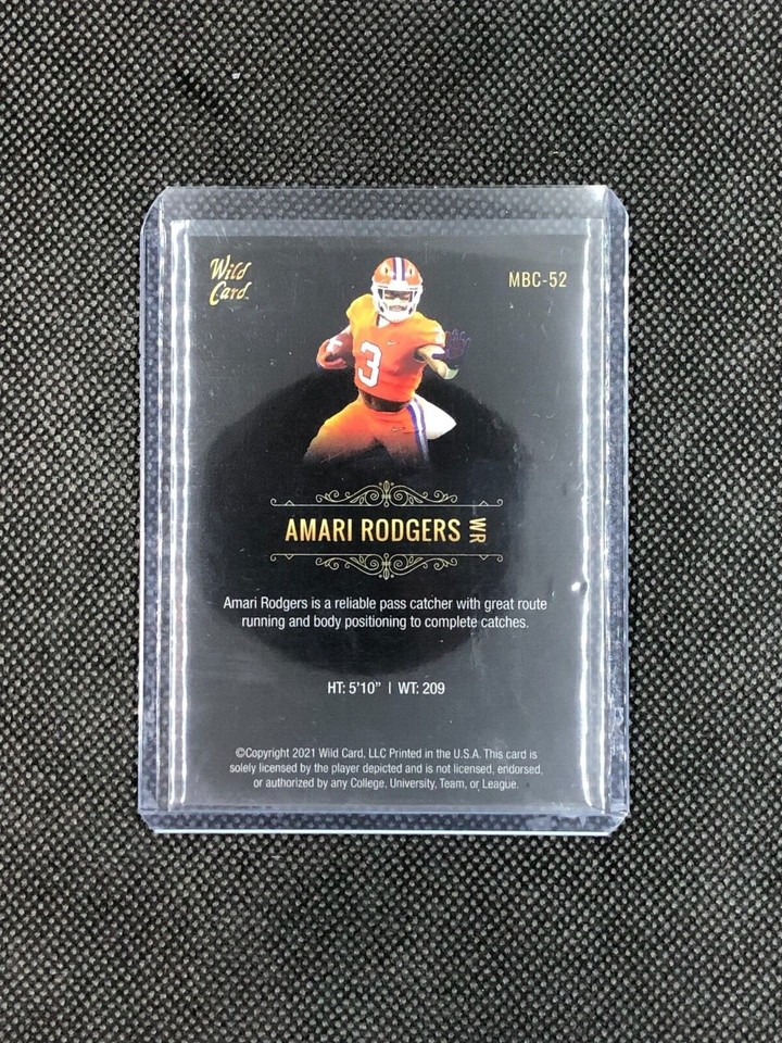 RARE ROOKIE CARD!! AMARI RODGERS - 2021 WILD CARD MATTE - BLACK BASE ...