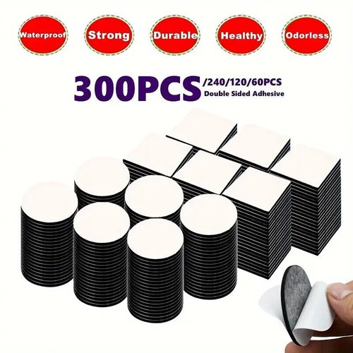 60 Strong Double Sided Round Foam sticky pads Self Adhesive Pads Craft ...