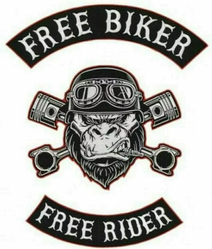 FREE BIKER Free RIDER MC IRON ON EMBROIDERED 35CM SET | eBay