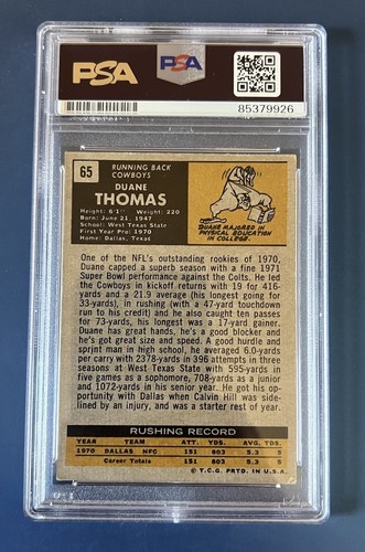 1971 Topps Duane Thomas Rookie Cowboys Autograph PSA/DNA Certified Auto ...