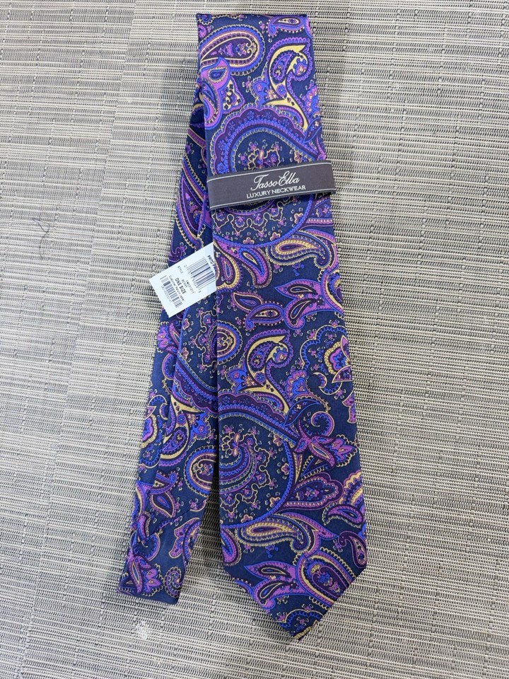 Tasso Elba Mens Silk Tie ‘Berry’ Paisley / Brand New With Tags | eBay