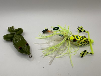 Snag Proof Rubber Green Frog and Yellow frog Bass Fishing Lures | eBay