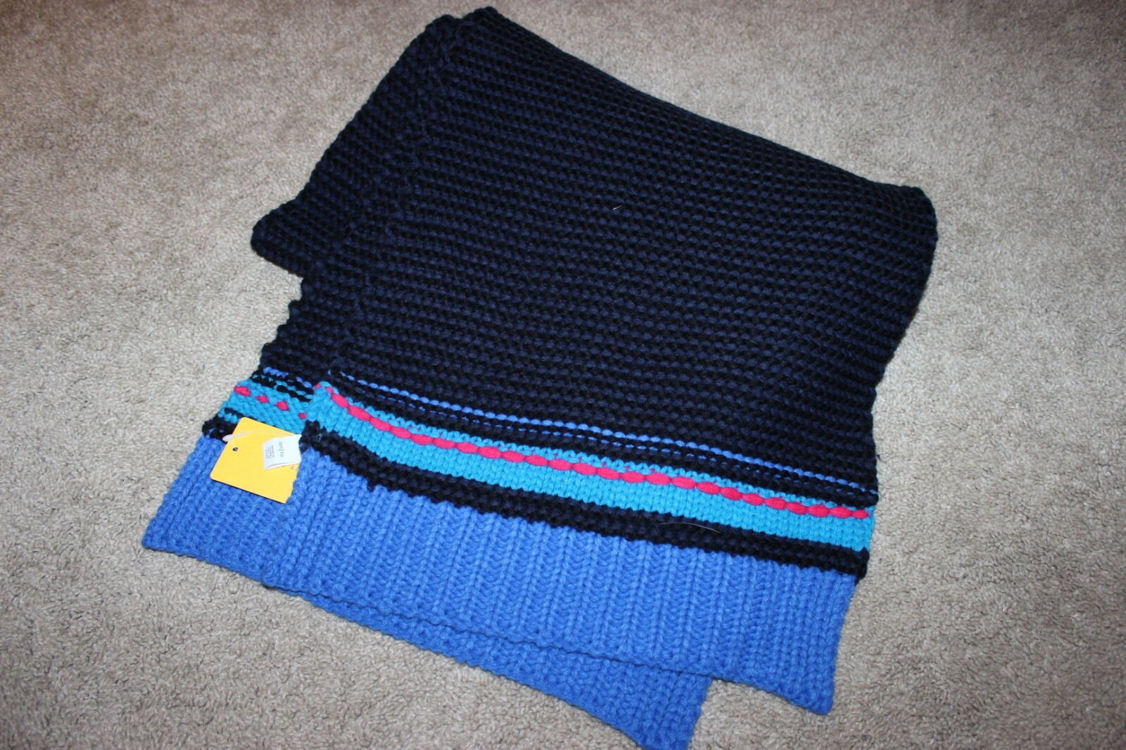 NWT LOLE chunky knit sweater scarf navy multi | eBay