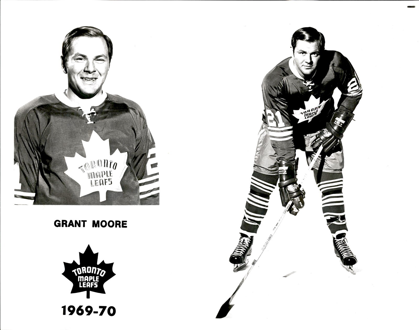 PF2 Original Photo GRANT MOORE 1969-70 TORONTO MAPLE LEAFS CLASSIC NHL ...